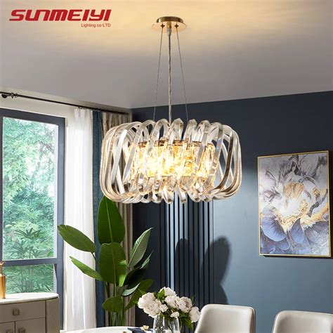 미니 멀리 즘 Led 펜 던 트 조명 크리스탈 매달려 램프 침실 장식 현대 실내 조명 부엌 거실 Lustre Pendente
