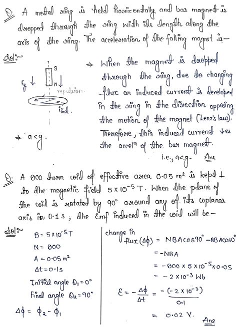 Electromagnetic Induction EMI Class 12 Handwritten Notes For NEET