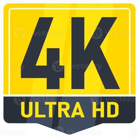 4K UHD Resolution Icon For Web High Definition Monitor Display Resolution Standard