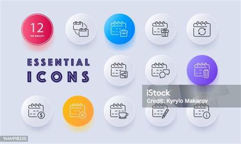 달력 설정 아이콘입니다 일정 약속 계획된 이벤트 알림 휴일 생일 블랙 프라이데이 디지털 플러스 추가 이벤트 공유 공백 계획 개념입니다 신형성 벡터 선 아이콘 개체 그룹에