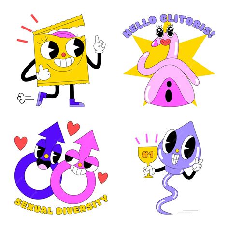 Free Vector Acid Sex Education Stickers Collection