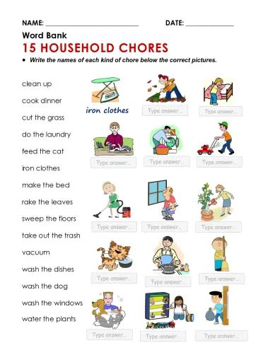 Free Chores Worksheet Download Free Chores Worksheet Png Images Free