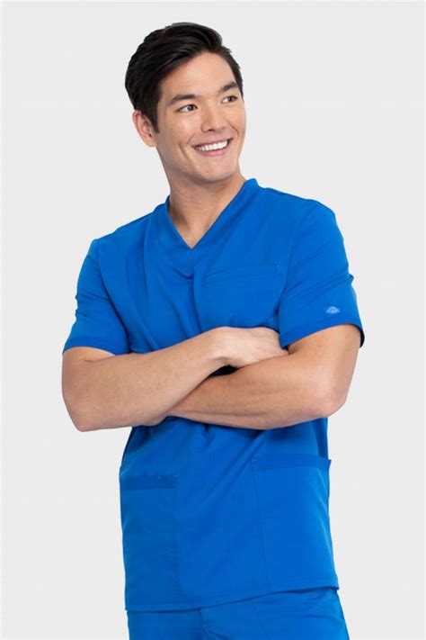 Dickies Balance V Neck Scrub Top Royal Sj
