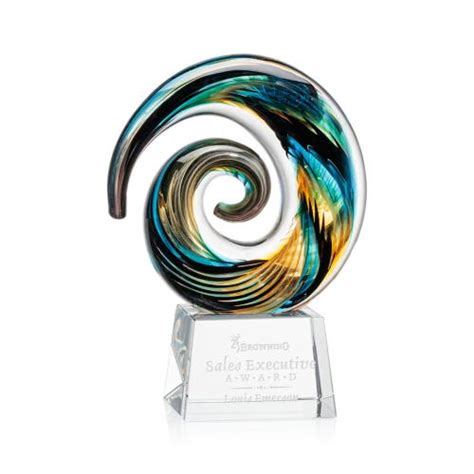 Gleason On Small Crystal Clear Circle Glass Trophy Trophy