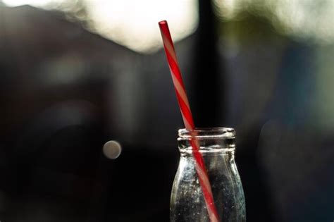 Premium Photo Straw In Drinking Bottle Premium Photo Straw In Drinking Bottle