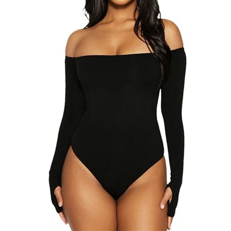 Fsqjgq Jumpsuits For Women Black Overalls Trendy Off The Shoulder Long