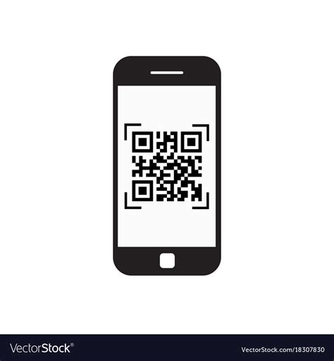 smart phone scanning qr code icon barcode scan vector image