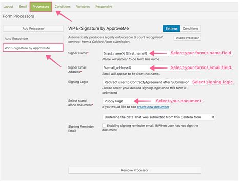how to set up caldera forms and wp e signature wp e signature support and documentation by approveme