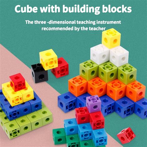 100pcs Math Linking Cubes Number blocks Cubes Linking Cubes Link Cubes Educational Math Toys ...