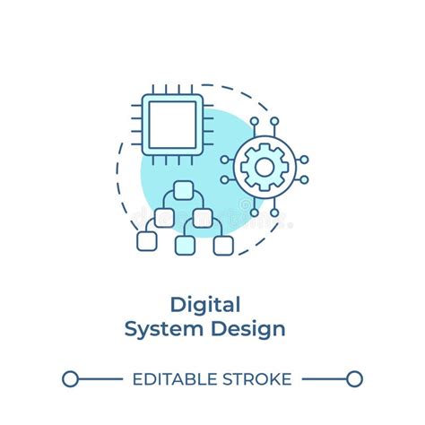 Digital System Design Soft Blue Concept Icon Stock Vector