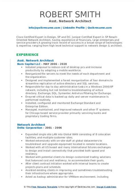 Network Architect Resume Samples Templates For