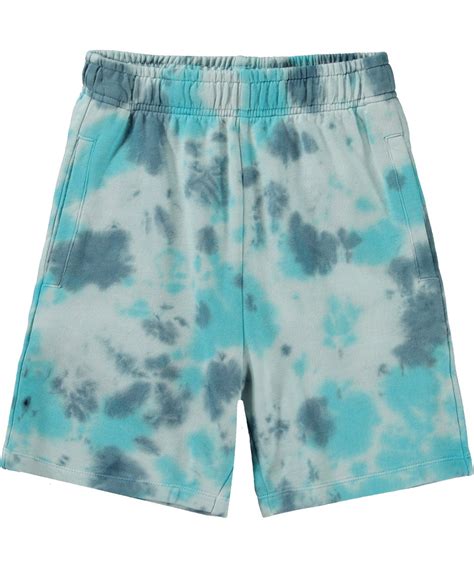 Adian Water Tie Dye Unisex Shorts Med Blåt Tie Dye Print Molo