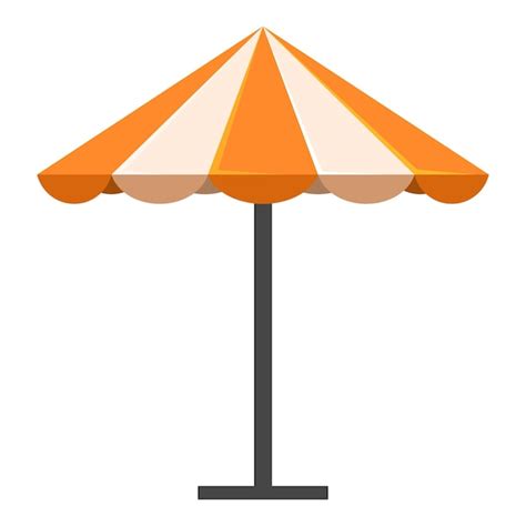 Premium Vector Orange And White Striped Beach Umbrella Providing Shade