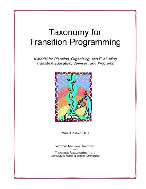 Taxonomy For Transition Programming A Model For Planning Organizing