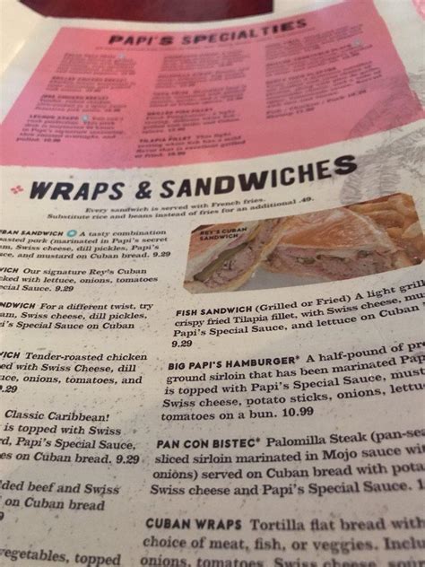 Menu At Papis Cuban And Caribbean Grill Restaurant Stockbridge