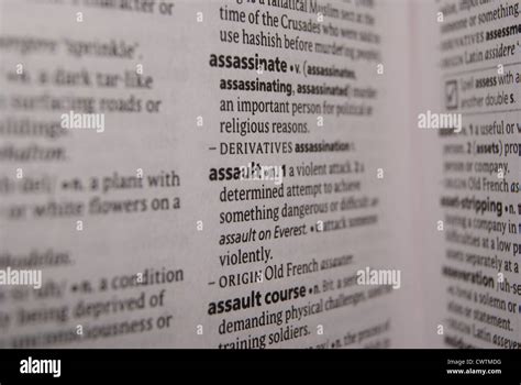 Typical Framing And Focus Of Word Assault Assassinate Assassination