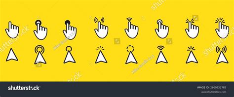 Computer Mouse Click Cursor Arrow Icons Stock Vector Royalty Free