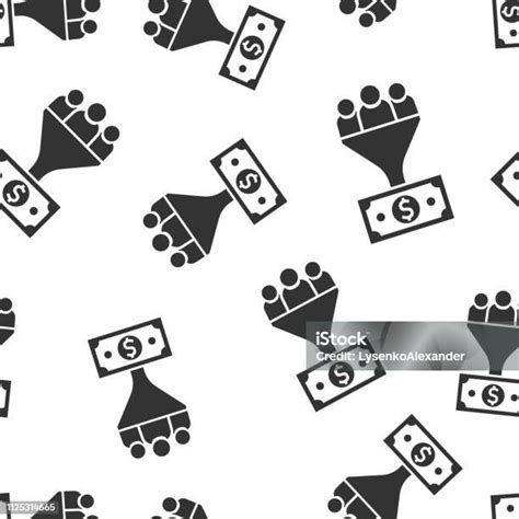 리드 관리 아이콘 완벽 한 패턴 배경 사람 돈 벡터 일러스트 레이 션 깔 데 기 대상 클라이언트 기호 패턴입니다 Referendum에 대한 스톡 벡터 아트 및 기타 이미지