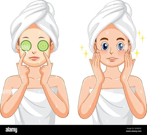 Spa Woman Applying Facial Mask Illustration Stock Vector Image And Art