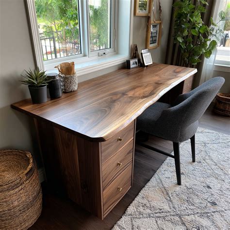 The Calloway Live Edge Walnut Desk Brick Mill Furniture