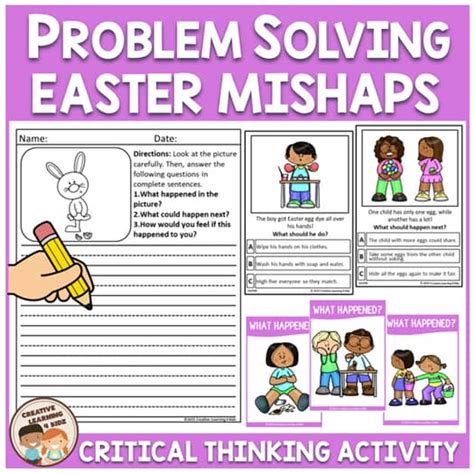 Easter Problem Solving Task Cards And Writing Prompts Critical Thinking Activity