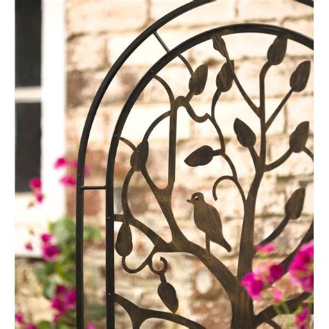 Red Barrel Studio Iron Antique Copper Arched Tree Of Life Garden Trellis Reviews Wayfair