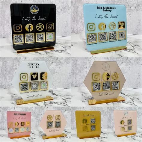 Customize Tabletop Acrylic Qr Code Sign Display Qr Code Facebook