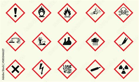 Chemistry Lab Safety Symbols Chemistry Warning Labels Vector Stock
