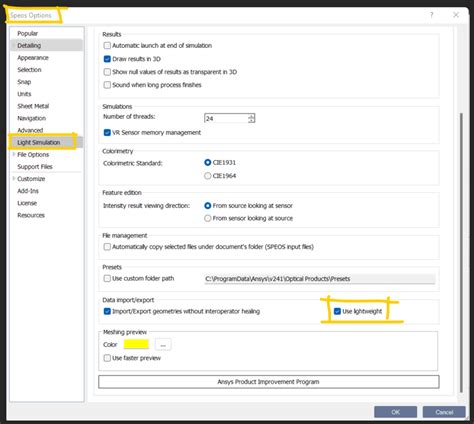 Speos Cad File Import — Best Practices Ansys Optics