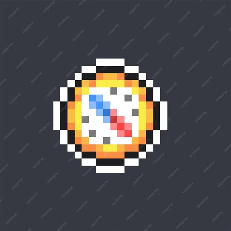 Premium Vector Compass Tool In Pixel Art Style