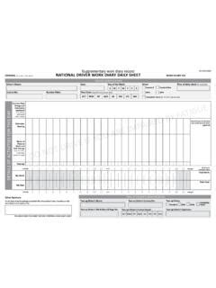 Supplementary Work Diary Record National Driver Work