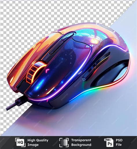 Прозрачный фон Psd беспроводная игровая мышь изолирована на прозрачном фоне Премиум Psd Файл