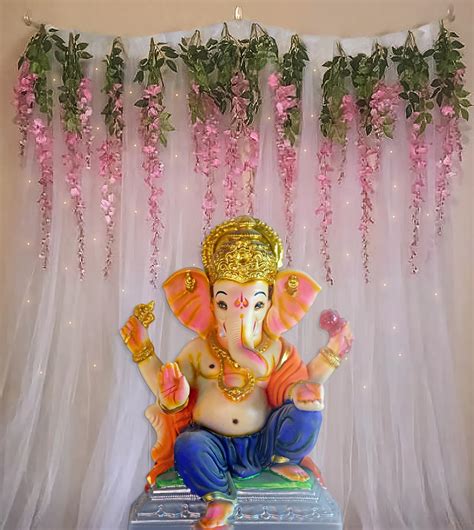 Tường Phù Hợp Cho Ganpati Decoration Background Trong Lễ Hội Ganesh