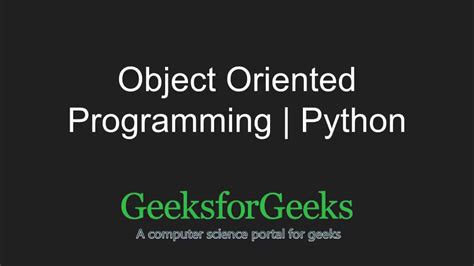 Python Programming Tutorial Object Oriented Programming In Python