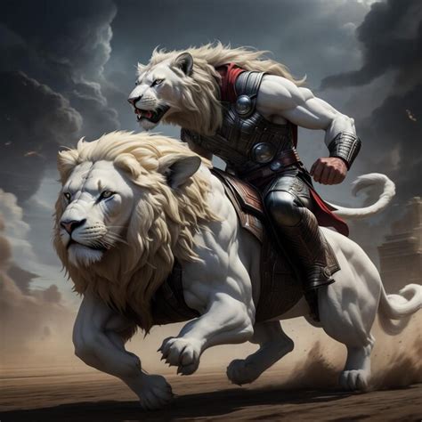 Premium Photo Blue Majestic Lion Cartoon Predator