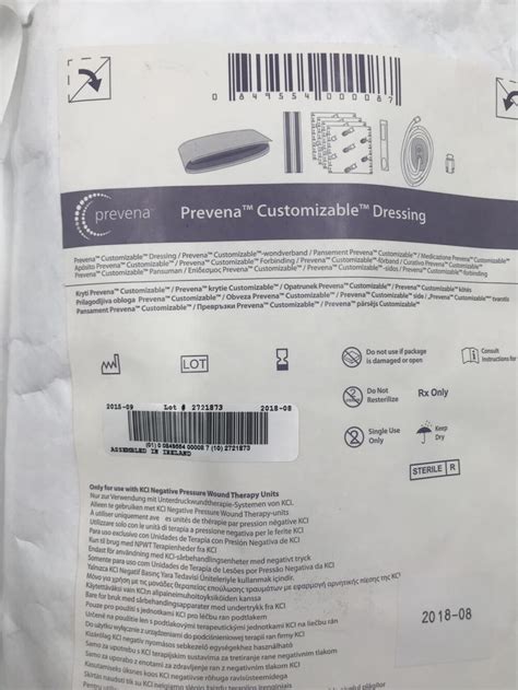 Kci 390186 Prevena Customizable Dressing X Gb Tech Usa