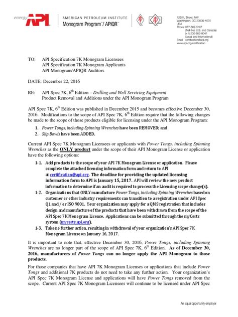 Api 7k 6th Edition Product Update 20161222 Pdf License Computing
