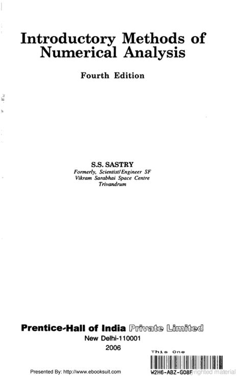 SOLUTION Introductory Methods Of Numerical Analysis Pdfdrive Studypool