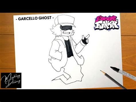 How To Draw GARCELLO GHOST From Friday Night Funkin FNF Characters