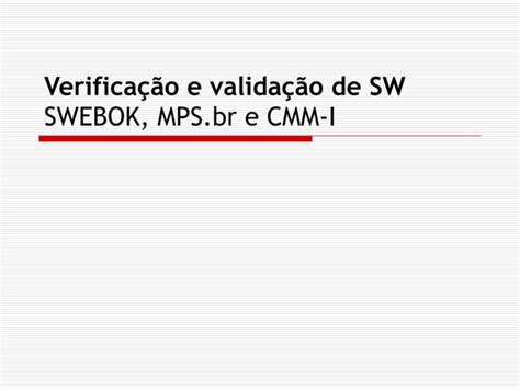 Verificação E Validação De Software