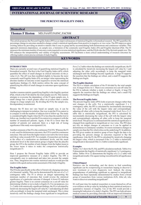 Pdf The Percent Fragility Index