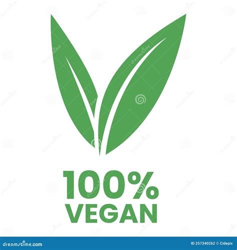 100 Vegan Icon With Green Leaves Stock Vector Illustration Of Diet