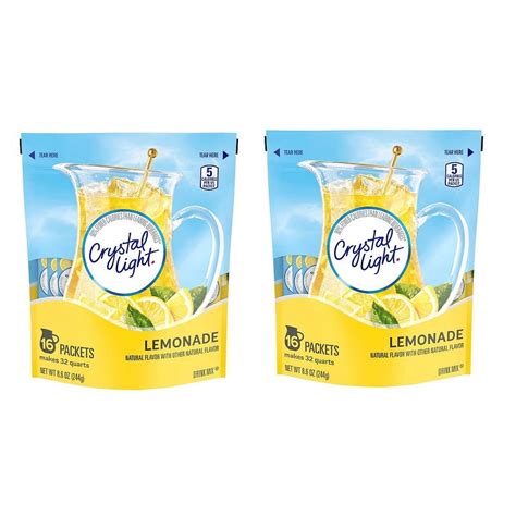 Crystal Light Lemonade Powdered Soft Drink Mix 16 Resealable Packs
