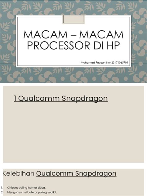 Macam Macam Processor Di Hp Pdf