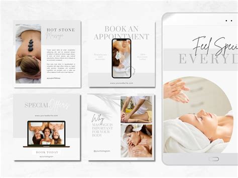 Massage Instagram Template Therapist Instagram Posts Spa Etsy