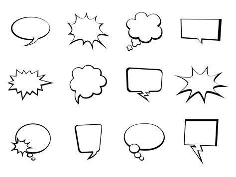 Blank Comic Strip Speech Bubbles Template Cartoon Tem