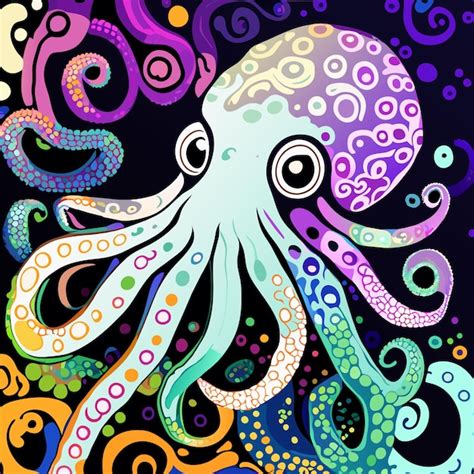 Premium Vector Colorful Octopus Vector