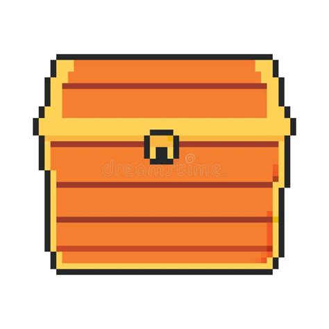 8 Bit Treasure Chest Icon Pixel Art Object Old School Vintage Game Graphic Stock Illustration