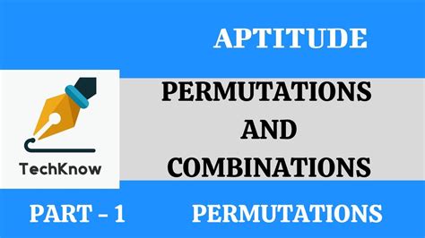 Permutations And Combinations Part 1 Permutations Aptitude Questions Youtube