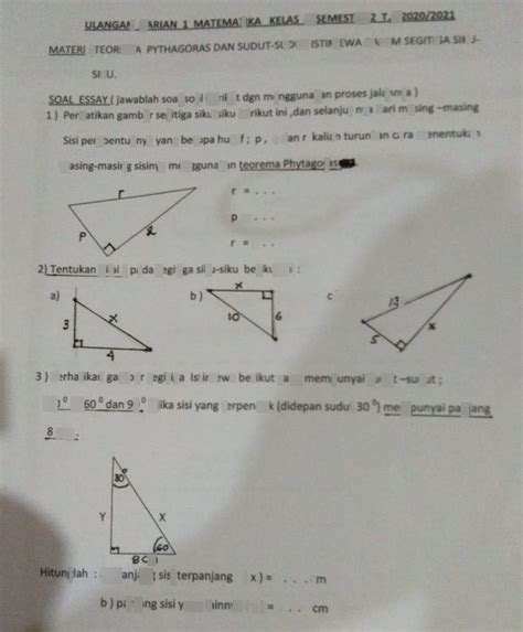 Latihan Soal Teorema Pythagoras Kelas 8 Beinyu Com